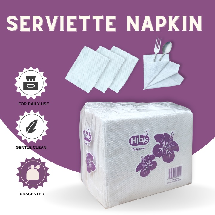 【Carton】MJHS Serviette Napkin Tissue Paper 1ply (White) Economy Table ...