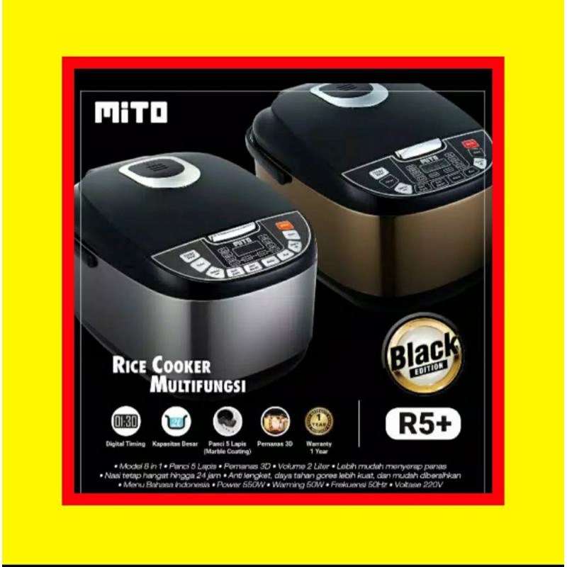 Mito Digital Rice Cooker 8in1 R5+ Black Edition | Shopee Malaysia