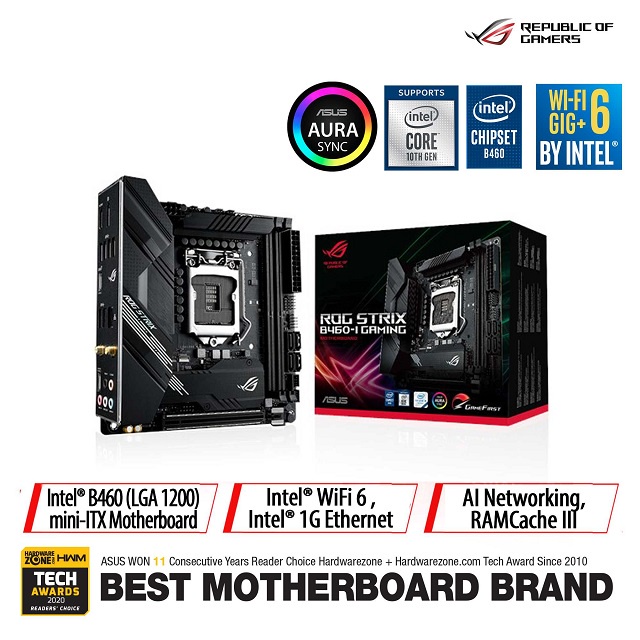 ROG Strix B460-I Gaming (WiFi 6) B460 LGA 1200 (Intel 10th Gen) Mini ...