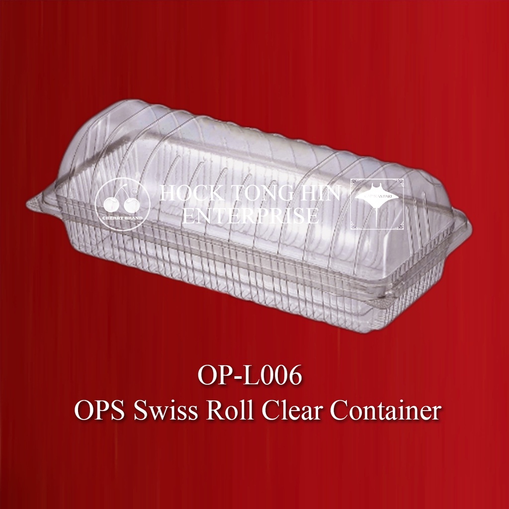 OP-L006 OPS Oblong Box with Dome Lid Swiss Roll Box Clear Disposable ...