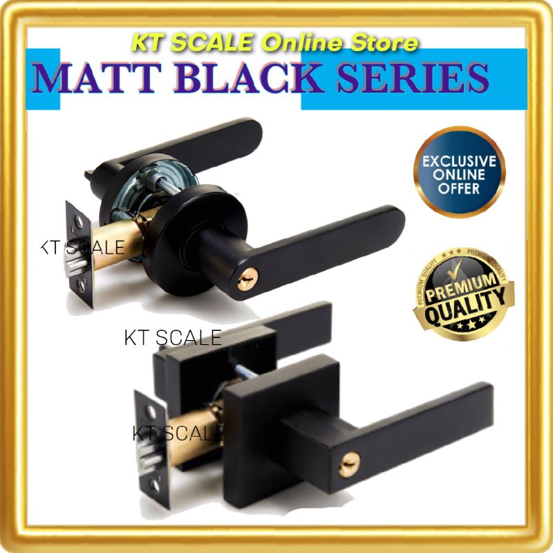 PREMIUM QUALITY LOCGUARD TUBULAR LEVER HANDLE LOCK SET MATT BLACK ...