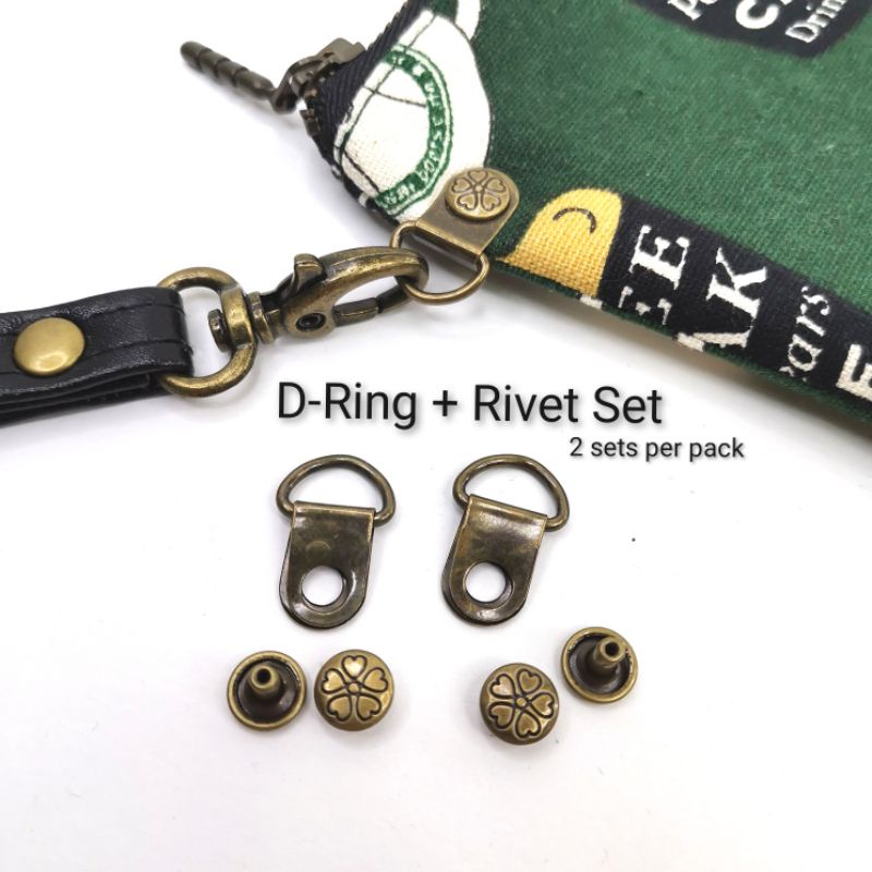 D-Ring with Taiwan 6mm rivet set hold (2 sets per pack) | Shopee Malaysia