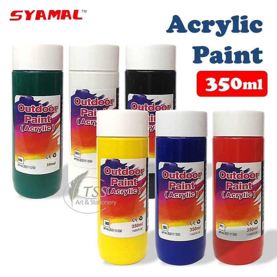 SYAMAL Acrylic Colour Paint 350ml (1 Bottle ) 6 Basic Fine Quality ...