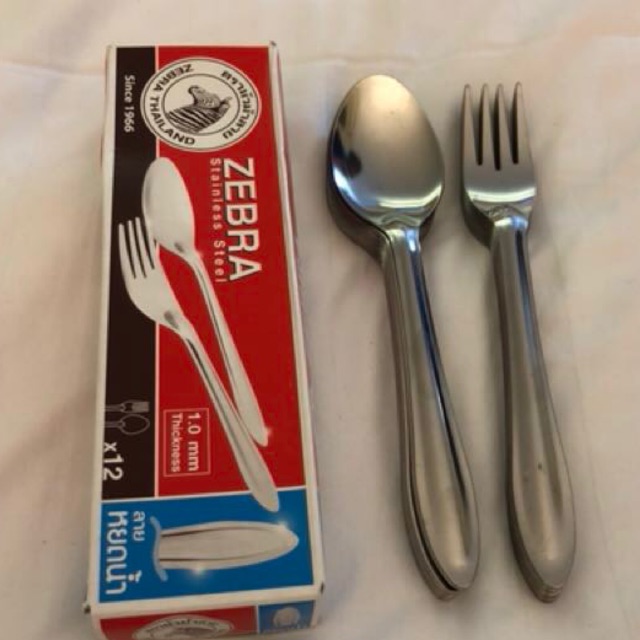👉🏻HIGH QUALITY ZEBRA SPOON AND FORK（12set/24pcs）👈🏻 | Shopee Malaysia