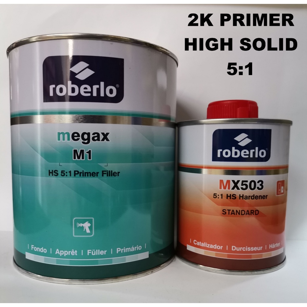 Roberlo Megax M1 2K 5:1 High Solids Acrylic Primer + MX503 Standard Hardener SET | Shopee Malaysia