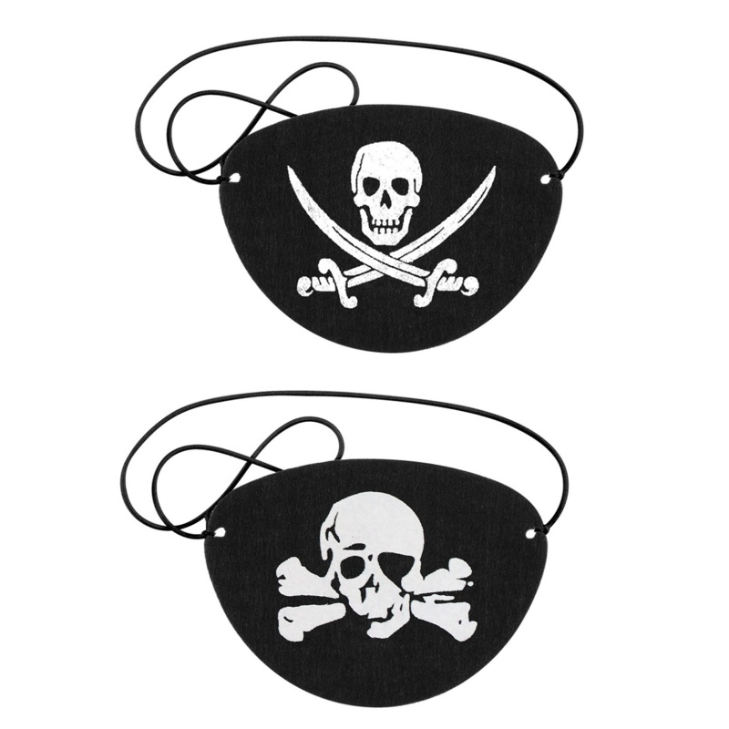 JJ* 12Pcs Pirate Eye Patches Skull Eye Felt Pirate One Eye Skull Eye ...