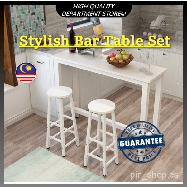 Scandinavian Stylish Kitchen Living Bar Table Set (1 TABLE + 2 BAR ...