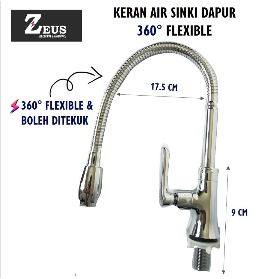 Keran Air Sinki Dapur Flexible Boleh Ditekuk Reka Bentuk Itali: ACTIVE ...