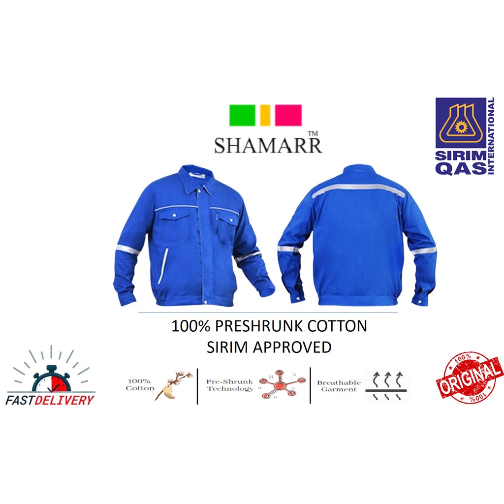 SHAMARR SAFETY JACKET 100% PRE-SHRUNK COTTON - ROYAL BLUE (SIRIM ...