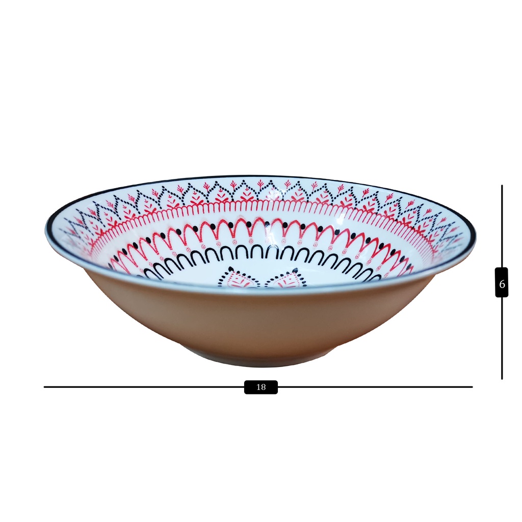 MERAH Pattern CERAMIC BOWL / RED BATIK MOTIF CERAMIC BOWL 7" | Shopee ...