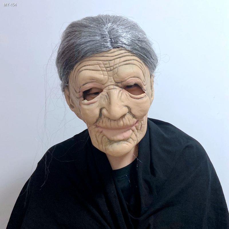 №Old man mask latex headgear Meng woman grandpa old witch old grandma ...