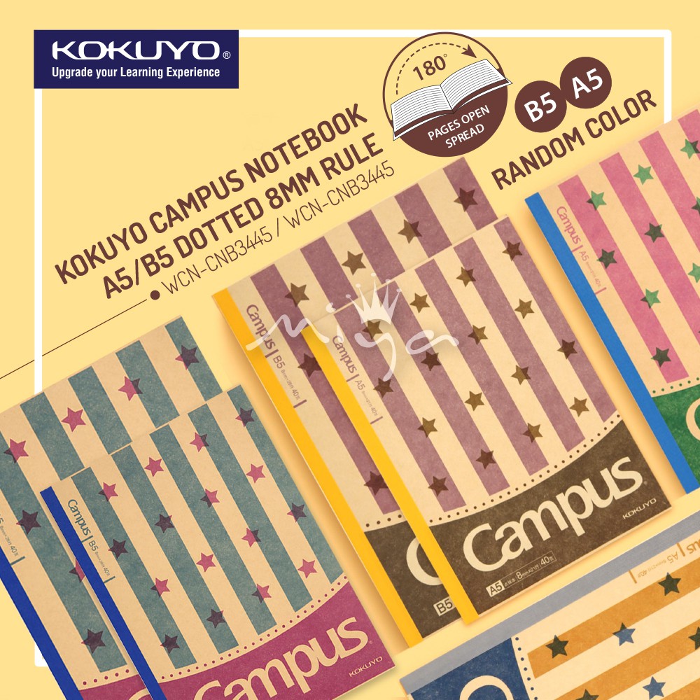 KOKUYO WCN-CNB3/1445 CAMPUS NOTEBOOK A5/ B5 -DOTTED 8MM RULE X 26 LINE - CIRCUS SERIES | Shopee ...