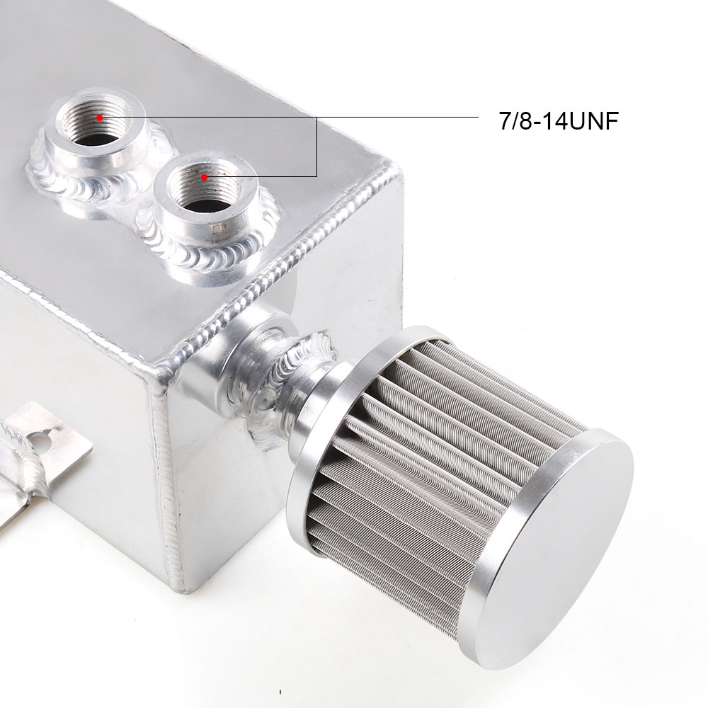 2L Universal Car Aluminum Oil Catch Can Tank Fuel Tanks With Breather ...