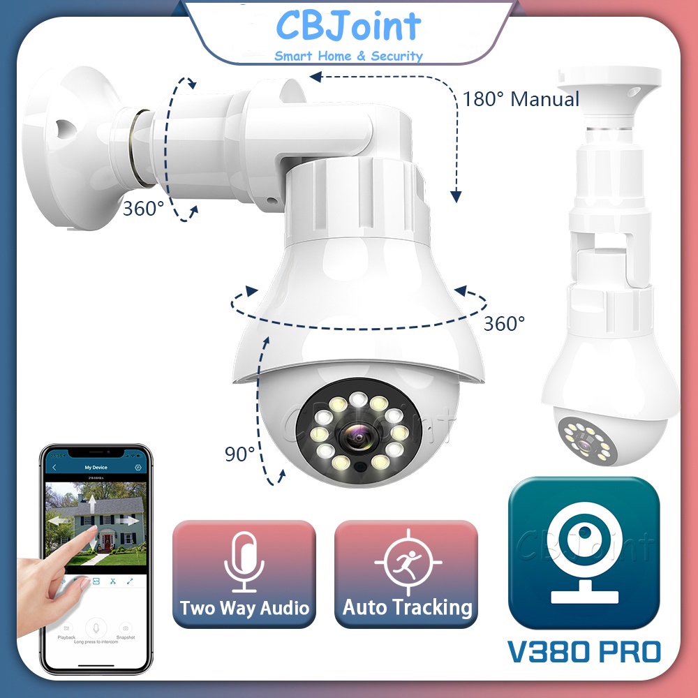 V380 Pro CCTV Wireless CCTV Bulb CCTV WIFI CCTV Fish eye Camera Bulb Camera Lampu CCTV 360 ...