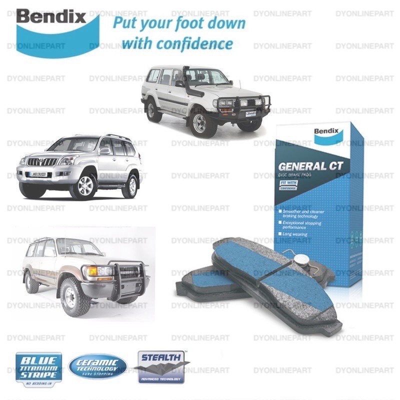Bendix DB1200 GCT Rear Brake Pad - Toyota L/Cruiser FJ80/ HZJ80 Ninja ...