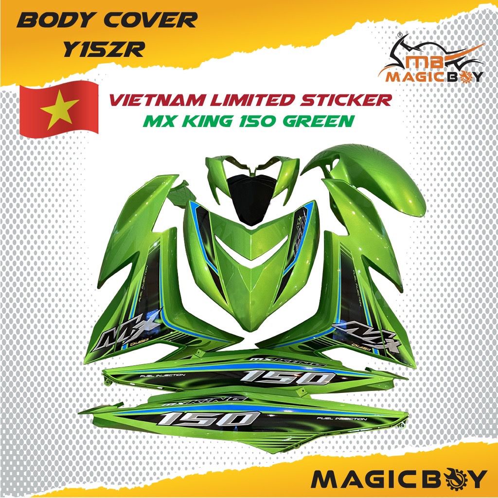 MAGIC BOY COVERSET Y15ZR V1 V2 KRSITAL GREEN -MX KING 150 GREEN ...