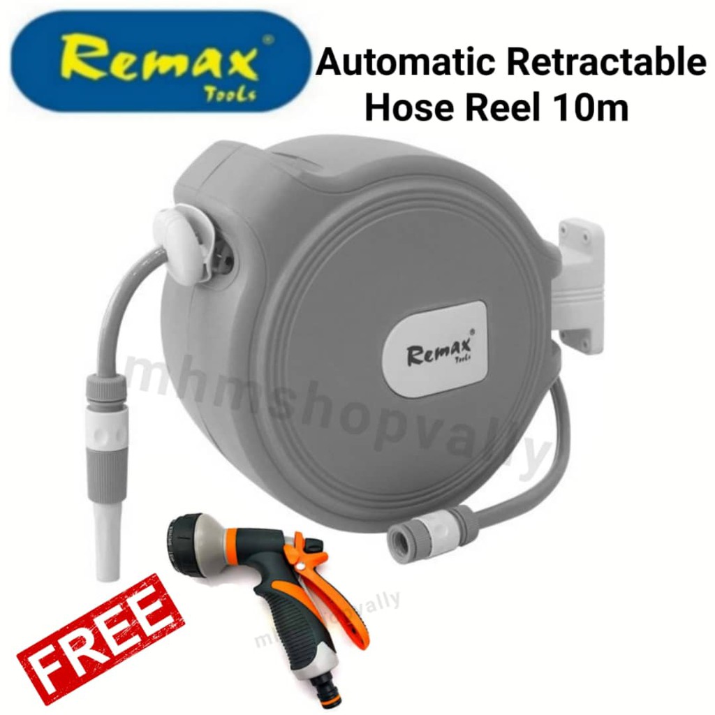 REMAX 10M PORTABLE PVC HOSE REEL (AUTO RETRACTABLE) | Shopee Malaysia