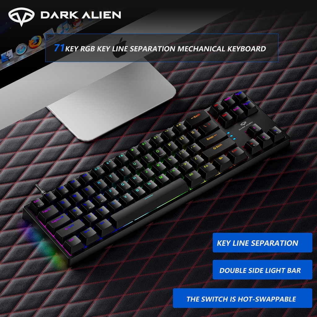 Leaven Detachable Type-C RGB Lighting Mechanical Keyboard 61 Keys K-620 ...