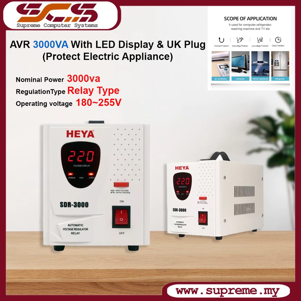 3KVA AVR Automatic Voltage Regulator 13A / Voltage Stabilizer Power ...