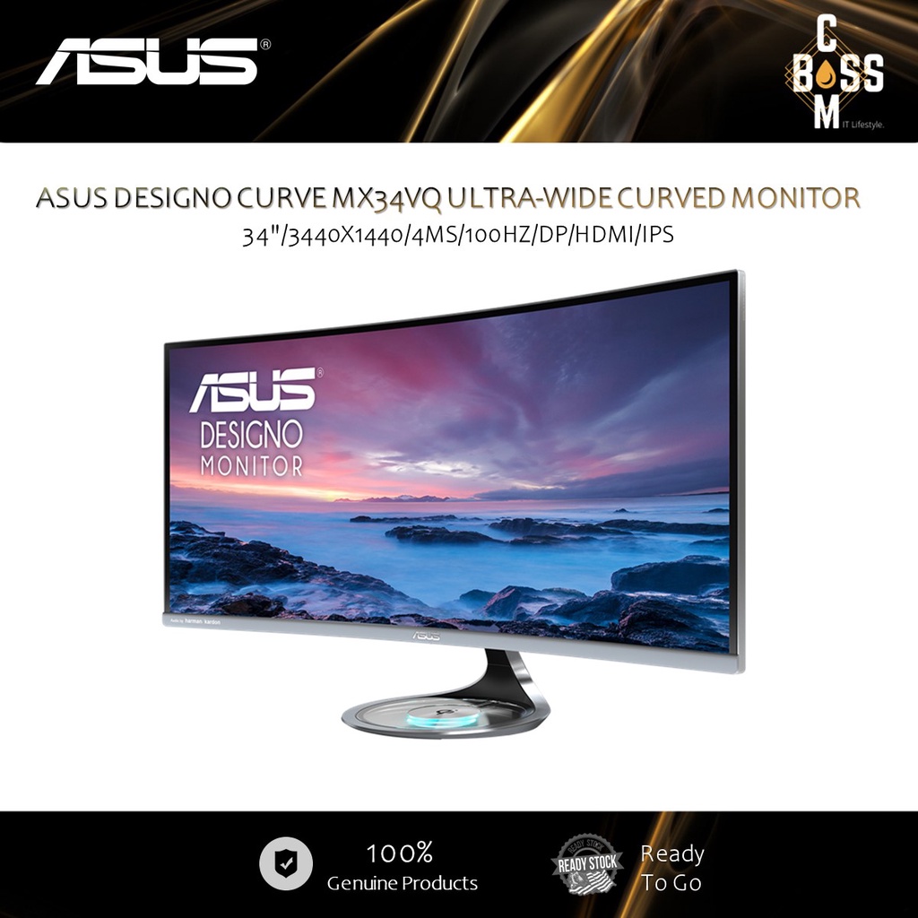 *ORIGINAL* ASUS DESIGNO CURVE MX34VQ ULTRA-WIDE CURVED MONITOR (34 ...