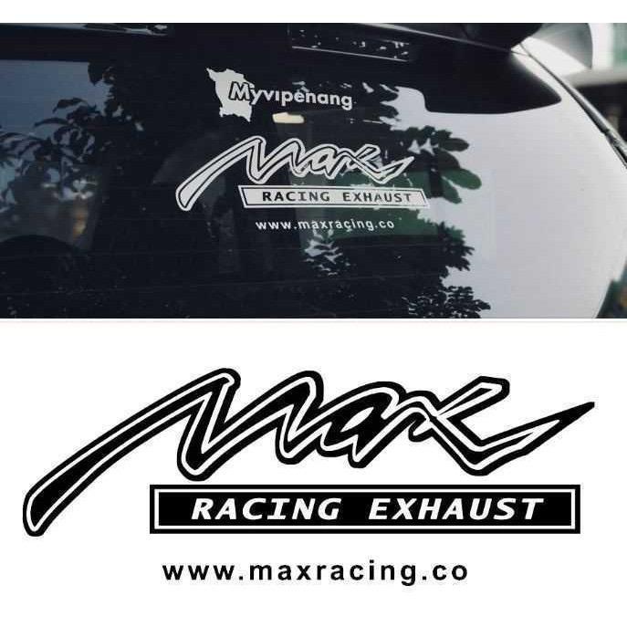 Max Racing Exhaust Reflective Sticker for Windshield, Body, Bodykits ...