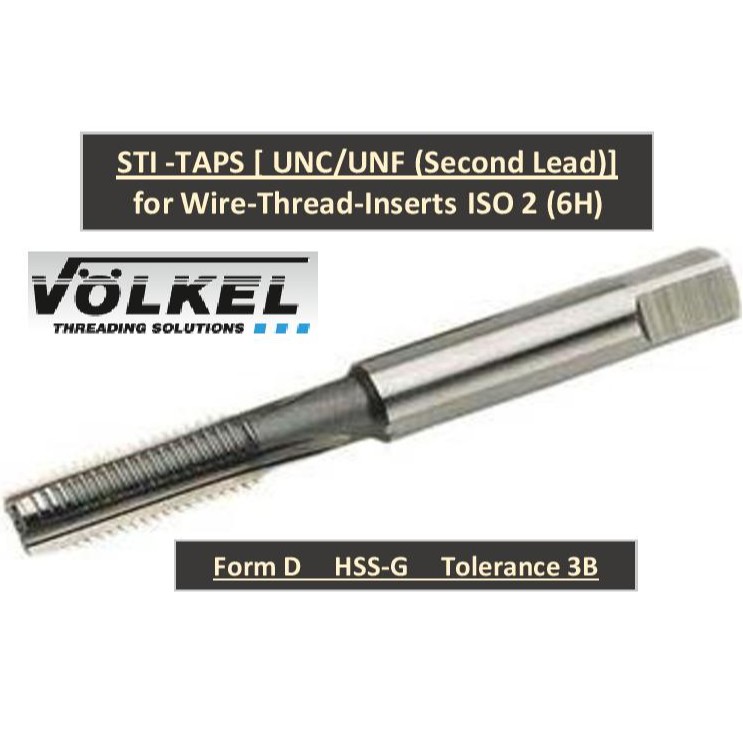 Volkel STI - Taps [UNC/UNF(Second Lead)] 1" x 8 for Wire-Thread-Inserts ...