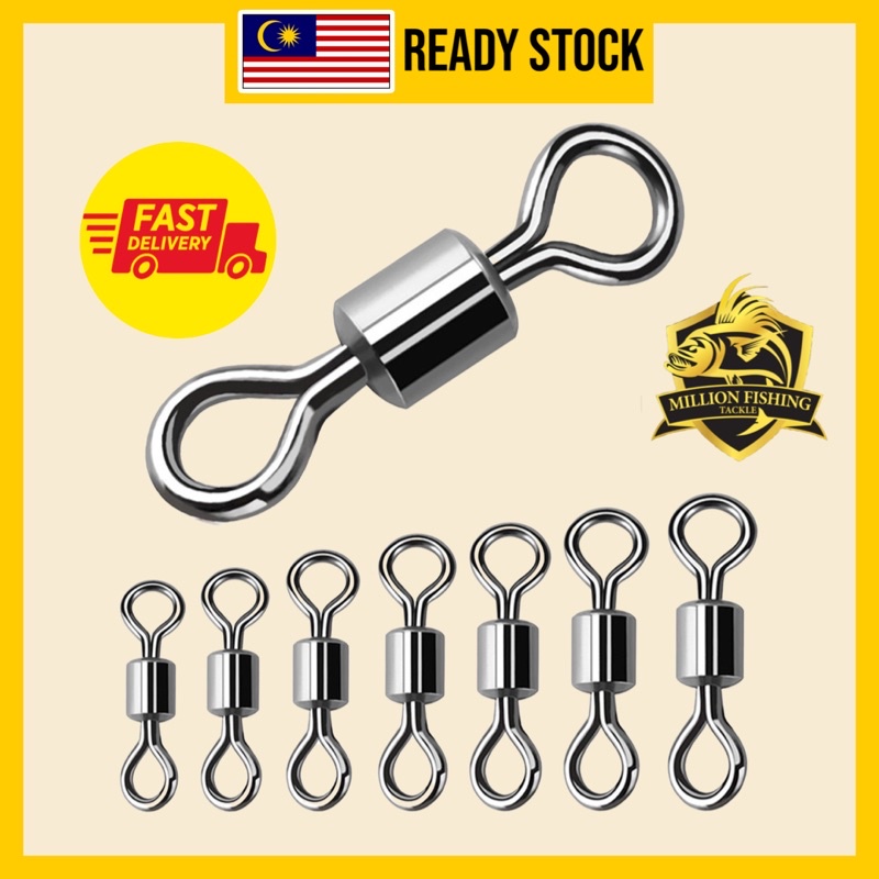 10PCS Swivel Pancing Heavy Duty Fishing Barrel Bearing Rolling Swivel ...
