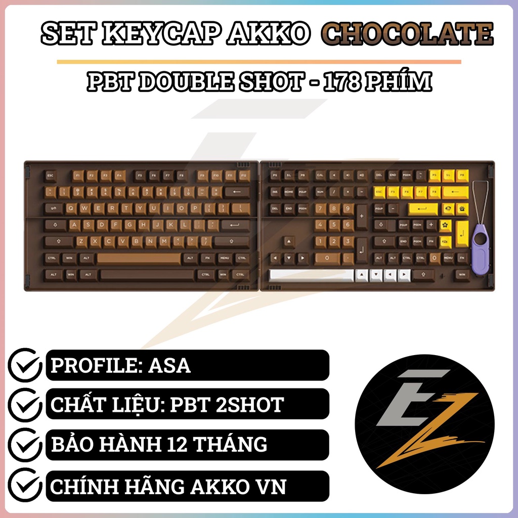 Keycap for Akko Mechanical Keyboard Set – Chocolate (PBT DoubleShot/ASA ...