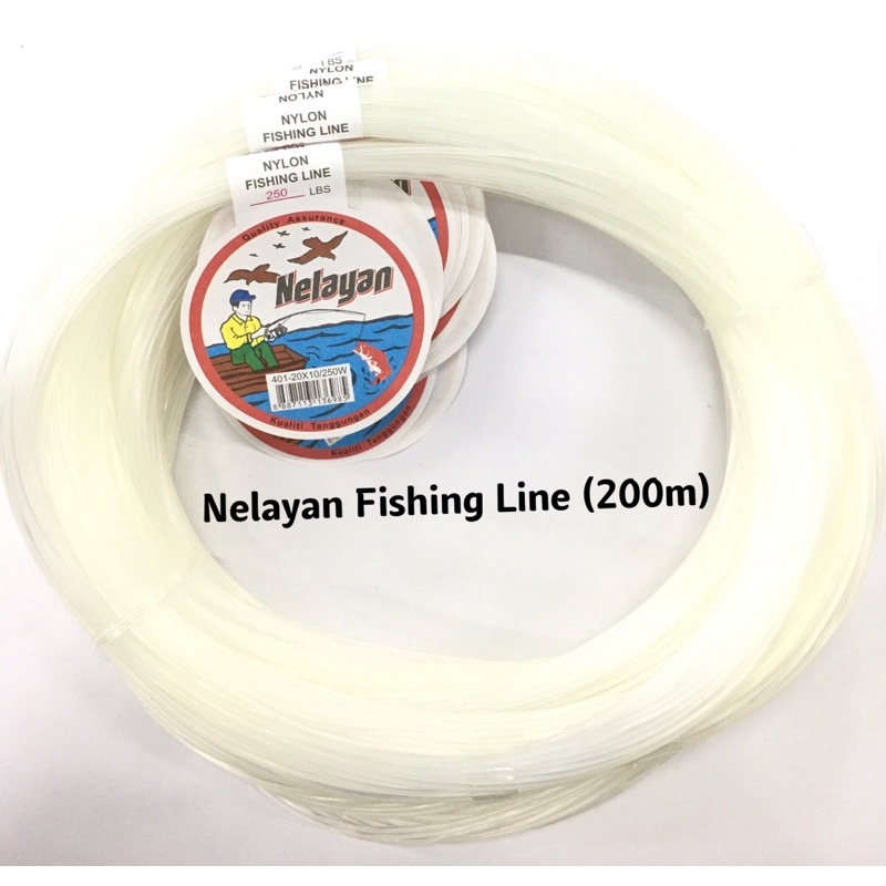 NELAYAN FISHING LINE 200M (120LBS - 500LBS) / TALI TANGSI NYLON ...