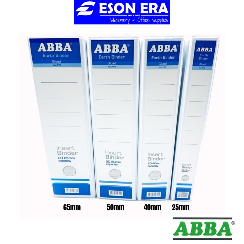 ABBA 2D PVC Ring File A4 White 25mm / 40mm / 50mm / 65mm | Shopee Malaysia