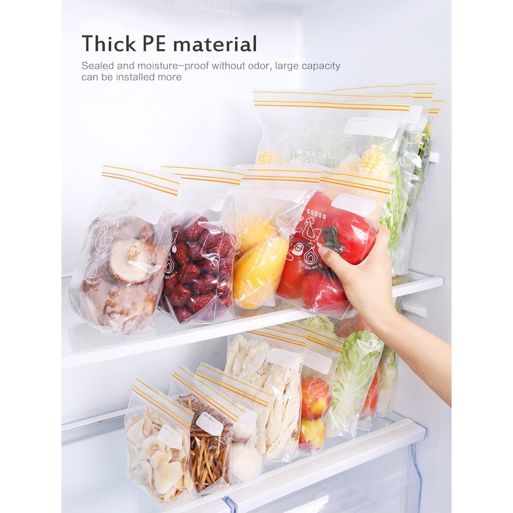 15/25/30Pcs Reusable Fresh Zipper Bag Freezing Heating Food Wrap ...