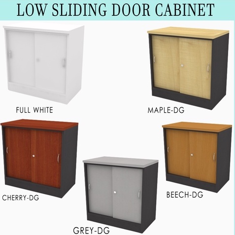 Low Sliding Door Cabinet | Rak Buku | Rak Pejabat | Rak Simpanan ...