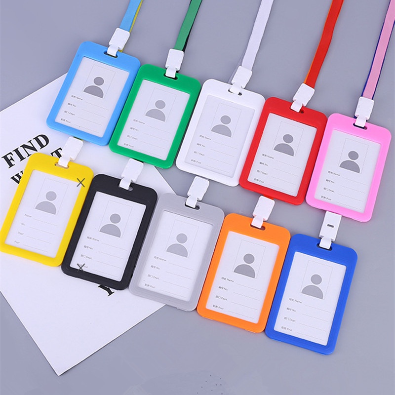Employee Work Badge ID Card Holder Student Card Strap, Horizontal Card ...
