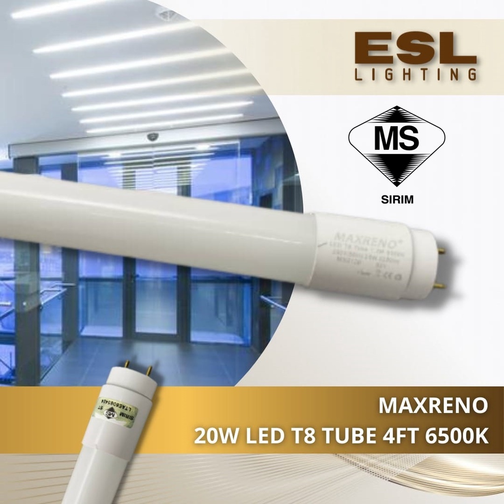 ESL LIGHTING MAXRENO CTN 4Feet 20WattT LED TUBE T8 (Daylight/Warmwhite ...
