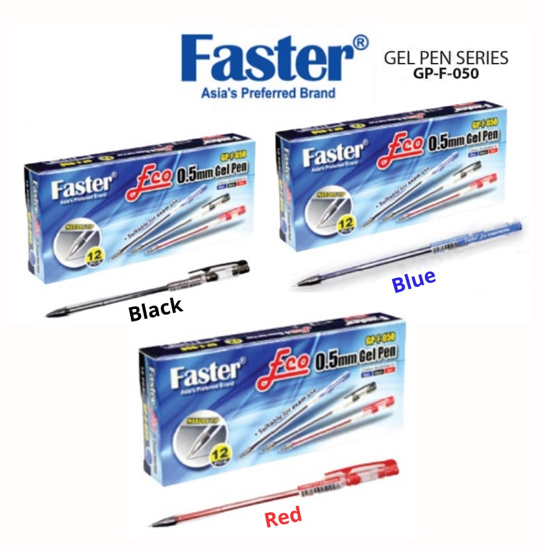 FASTER ECO GEL PEN 0.5MM (GPF050) - 12pcs | Shopee Malaysia