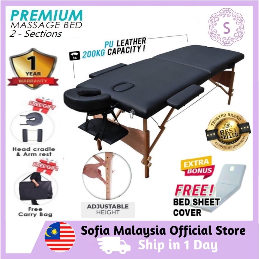 (HQ)SERENASWAXER [M'sia] Premium PU Leather Massage Table / Meja Urut ...