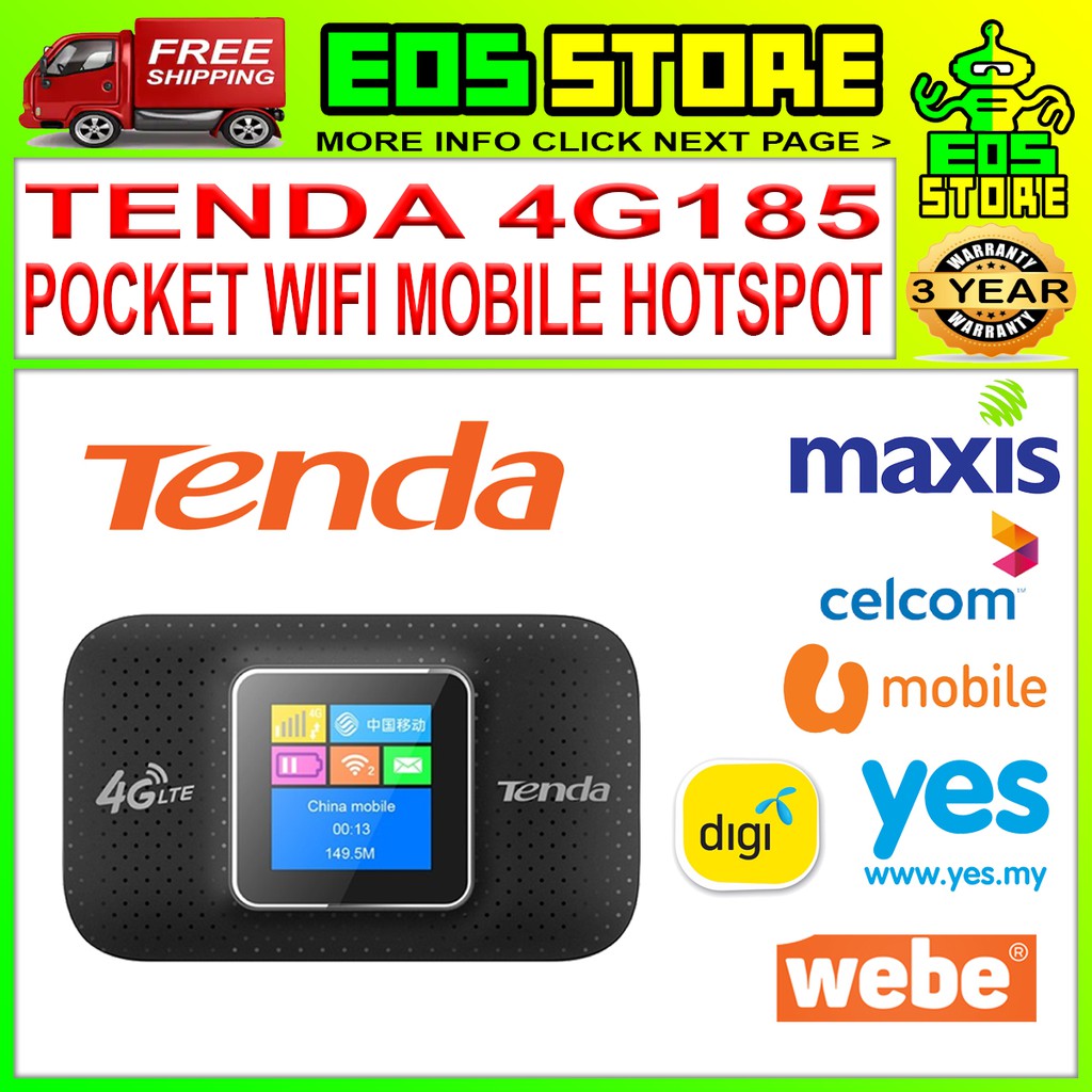 TENDA 4G185 4G LTE Portable Wireless 150mbps Pocket Mobile WIFI hotspot WEBE UNIFI YES Maxis ...