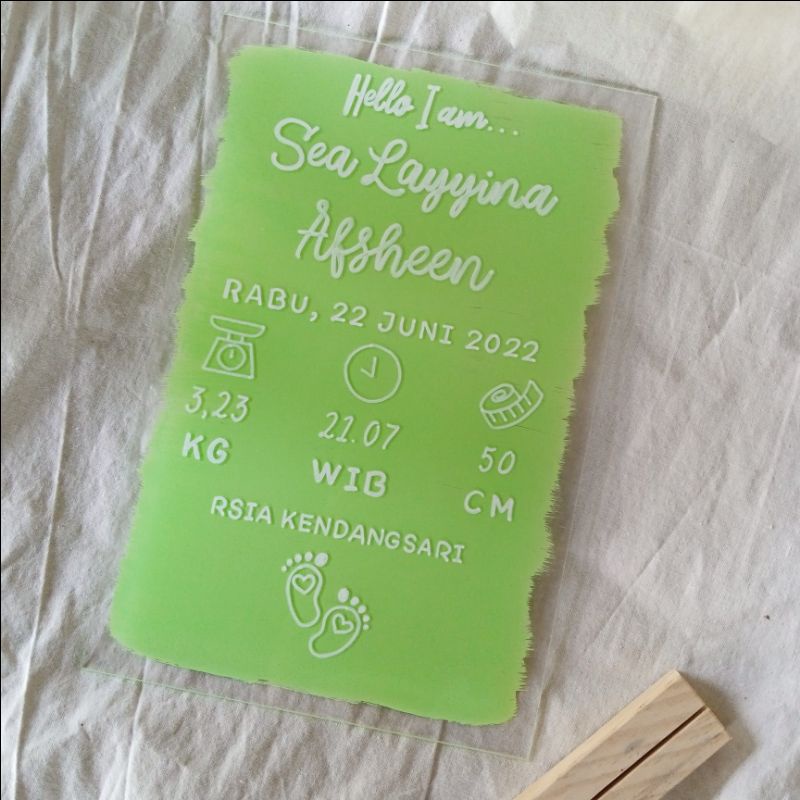 Acrylic Hospital Board - Baby Nameplate - Custom Acrylic Baby Biodata ...
