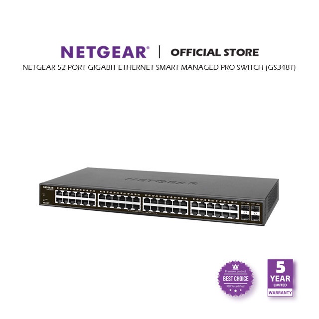 NETGEAR 52 - Port Gigabit Ethernet Smart Managed Pro Switch with 4 x 1G ...