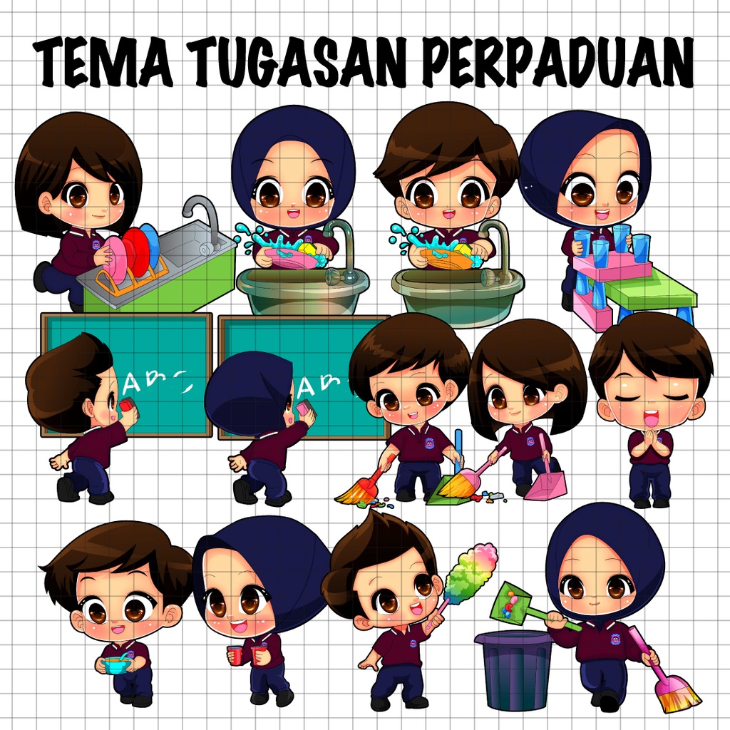 DOODLE TADIKA PERPADUAN TEMA JADUAL TUGASAN HARIAN | FILE PNG BERWARNA ...