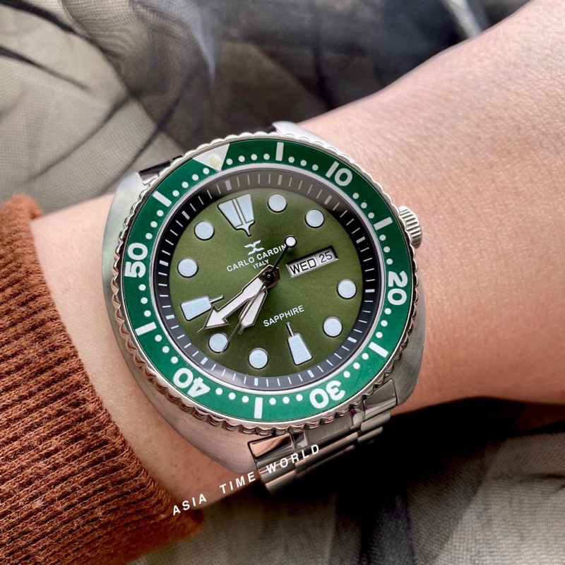 [Original] Carlo Cardini 903G SS-66 Sapphire Men Watch with Green Dial ...