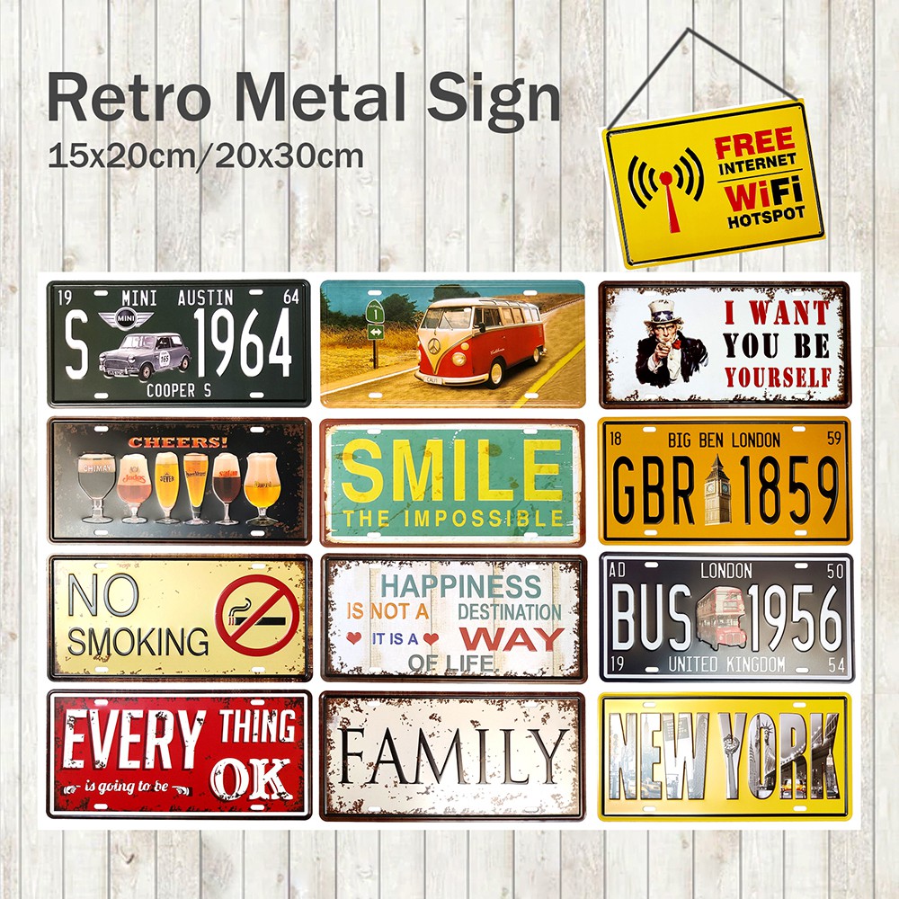 Retro Vintage Metal Sign, Retro Sign, vintage sign, Wall art, old sign ...