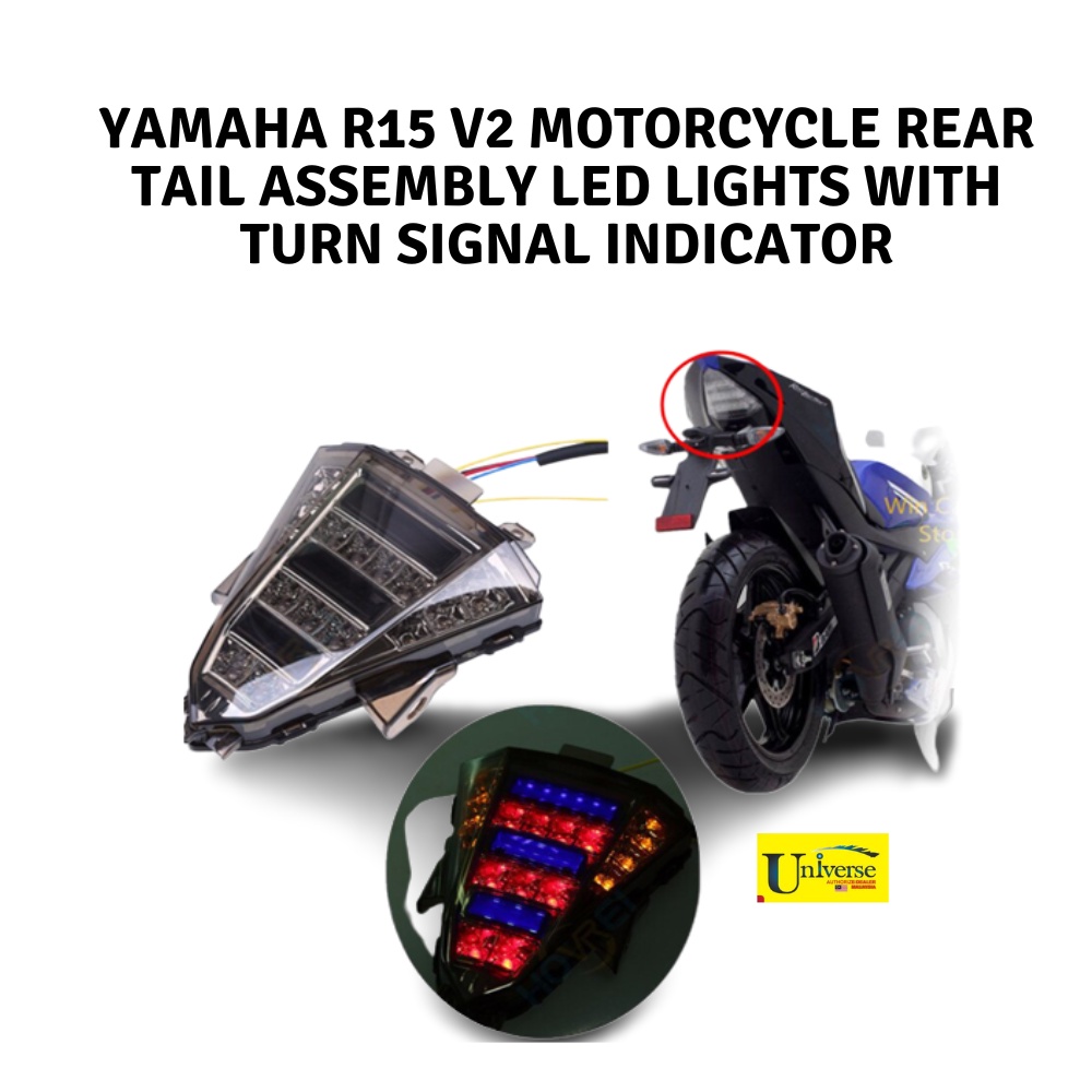 YAMAHA R15 V2 Motorcycle Rear Tail Assembly LED Lights with Turn Signal ...