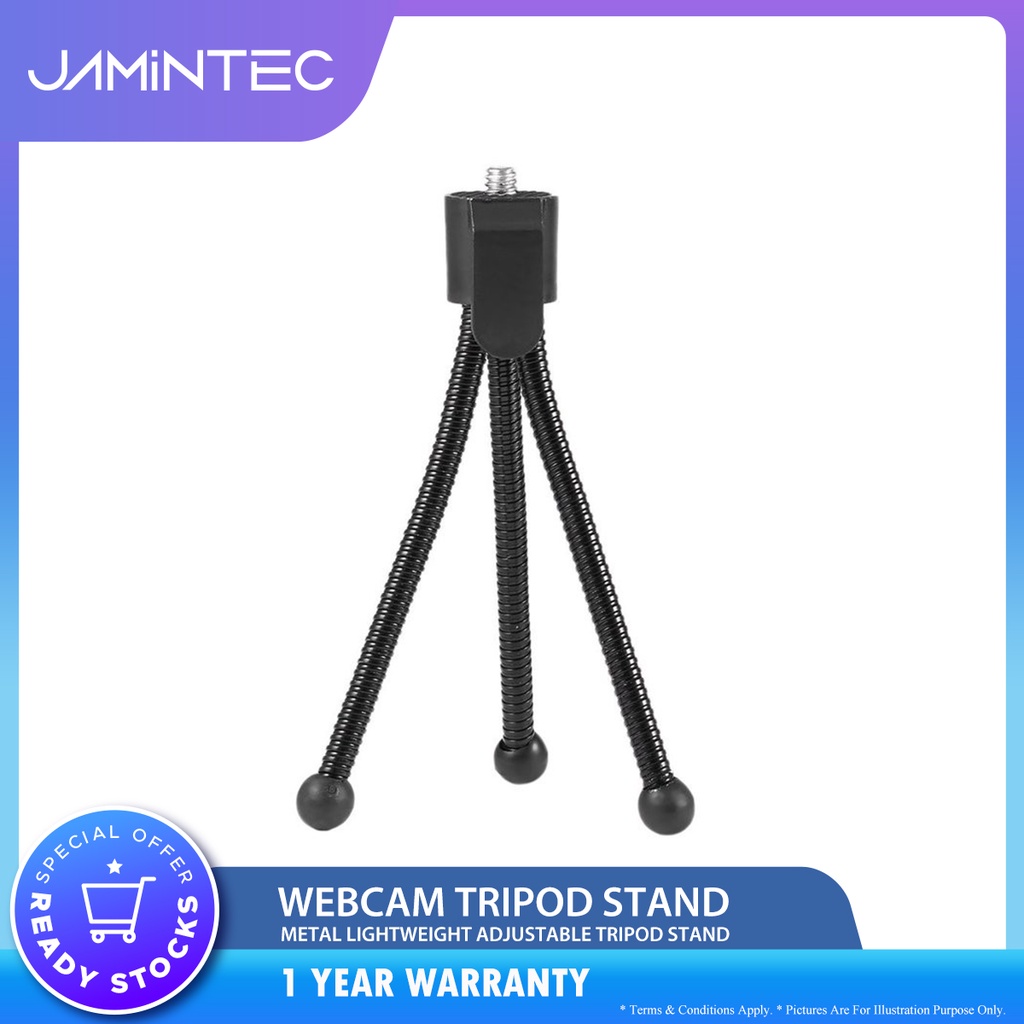 MINI PORTABLE METAL LIGHTWEIGHT ADJUSTABLE WEBCAM TRIPOD STAND | Shopee ...