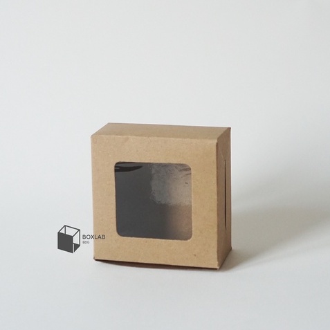 Kraft Window box 10x10x5 cm, Cake box, Dimsum Packaging, Snack box BM ...
