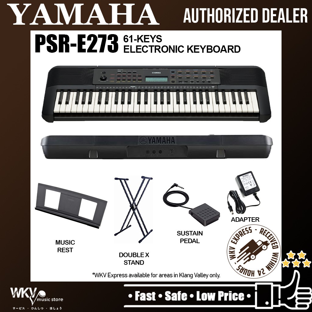 Yamaha PSR-E273 61-Keys Portable Keyboard with Original Adapter ...