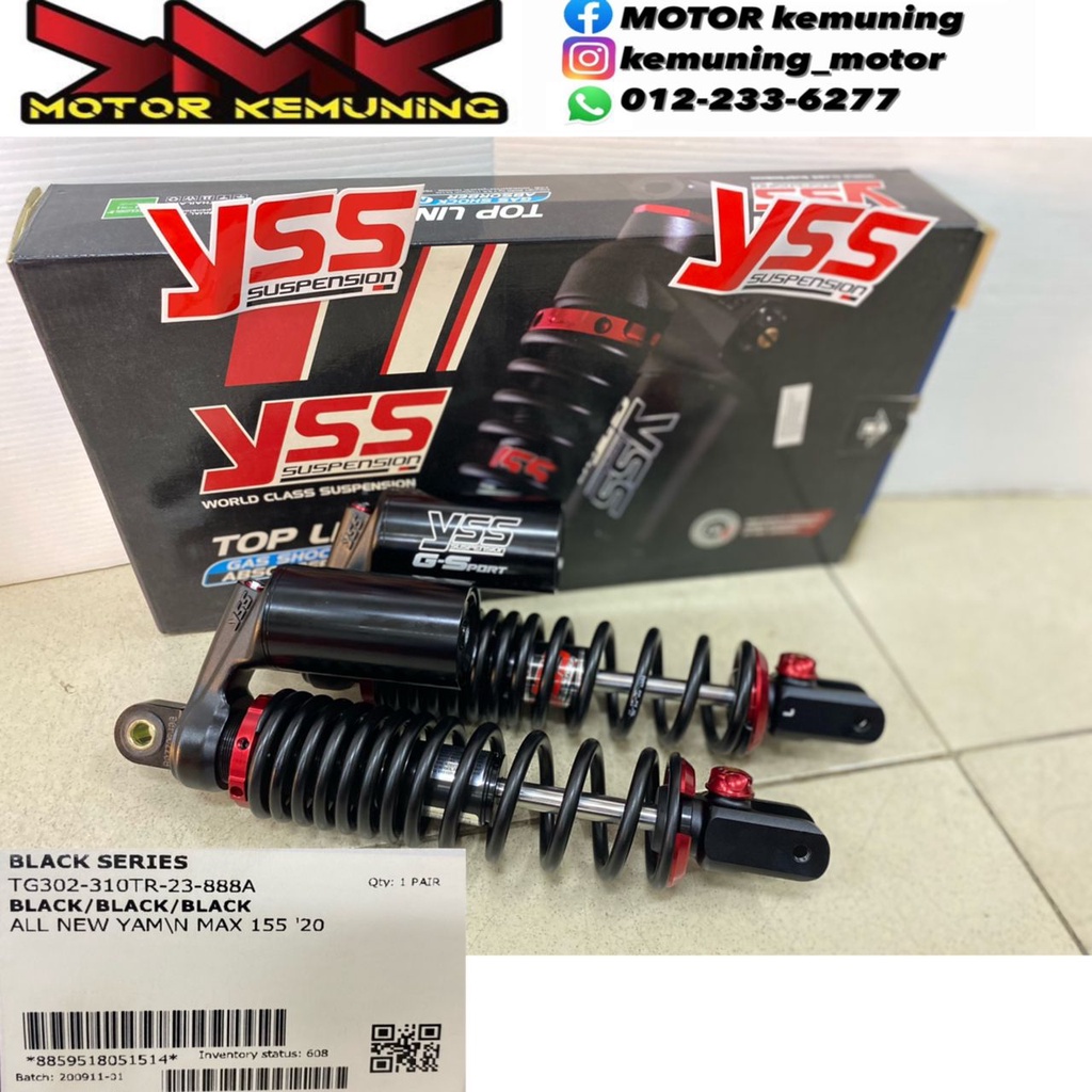 ABSORBER YSS G-SPORT YAMAHA NVX155 / NMAX V2 / NMAX V1 (BLACK/BLACK) | Shopee Malaysia