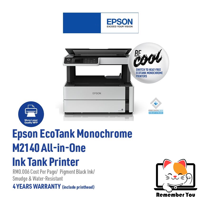 Epson M2140 All in 1 Monochrome Printer (PRINT, SCAN, COPY) | Shopee ...