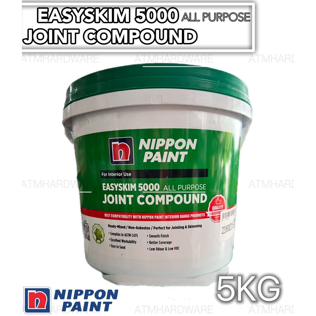 NIPPON PAINT Easyskim 5000 All Purpose Joint Compound 5KG Wall Cement ...