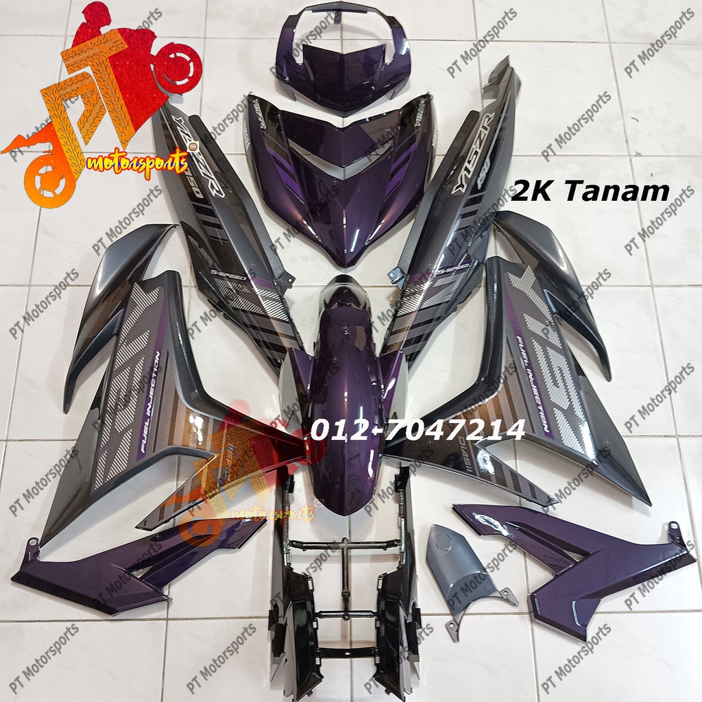 Yamaha Y15ZR V1 V2 PURPLE GREY ORI COLOR PREMIUM COVERSET BODYSET Y15ZR Y15 YSUKU VELOZI HLD ...